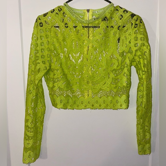 Missguided | Tops | Lime Cropped Lace Top | Poshmark